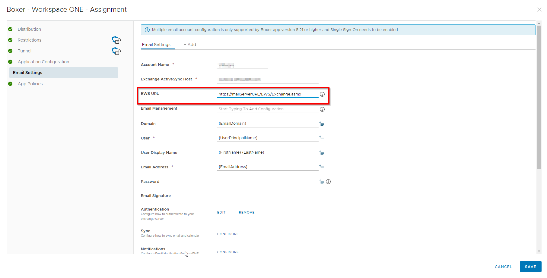 Add a delegated or shared mailbox in Workspace ONE Boxer (82760)