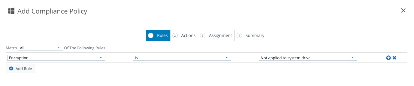 Using Bitlocker compliance profile (93123)