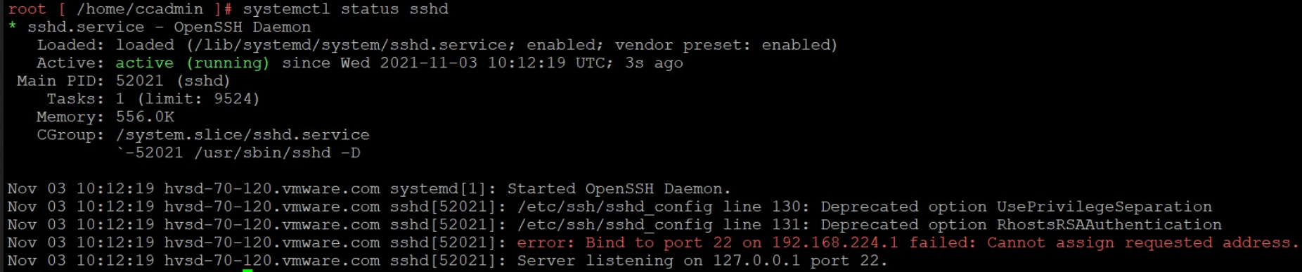 SSHD issue and remediation for cloud connector 2.0 (86364)