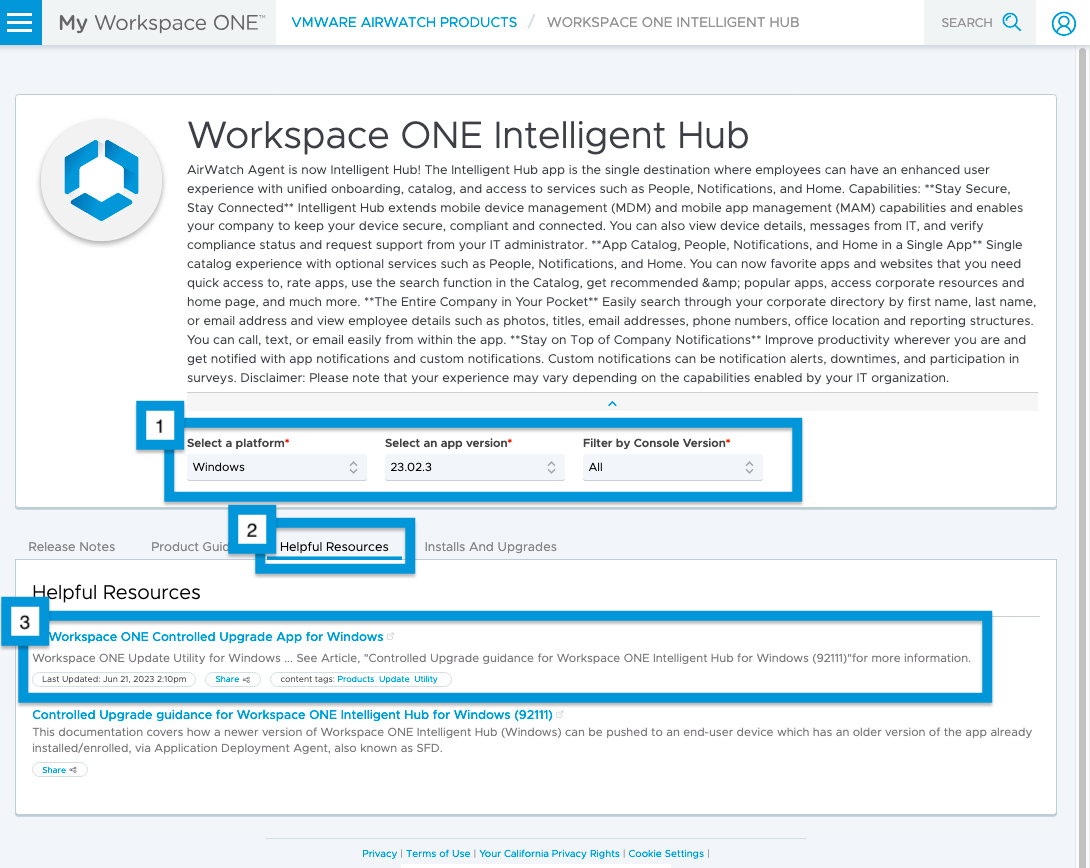 Controlled Upgrade guidance for Workspace ONE Intelligent Hub for ...