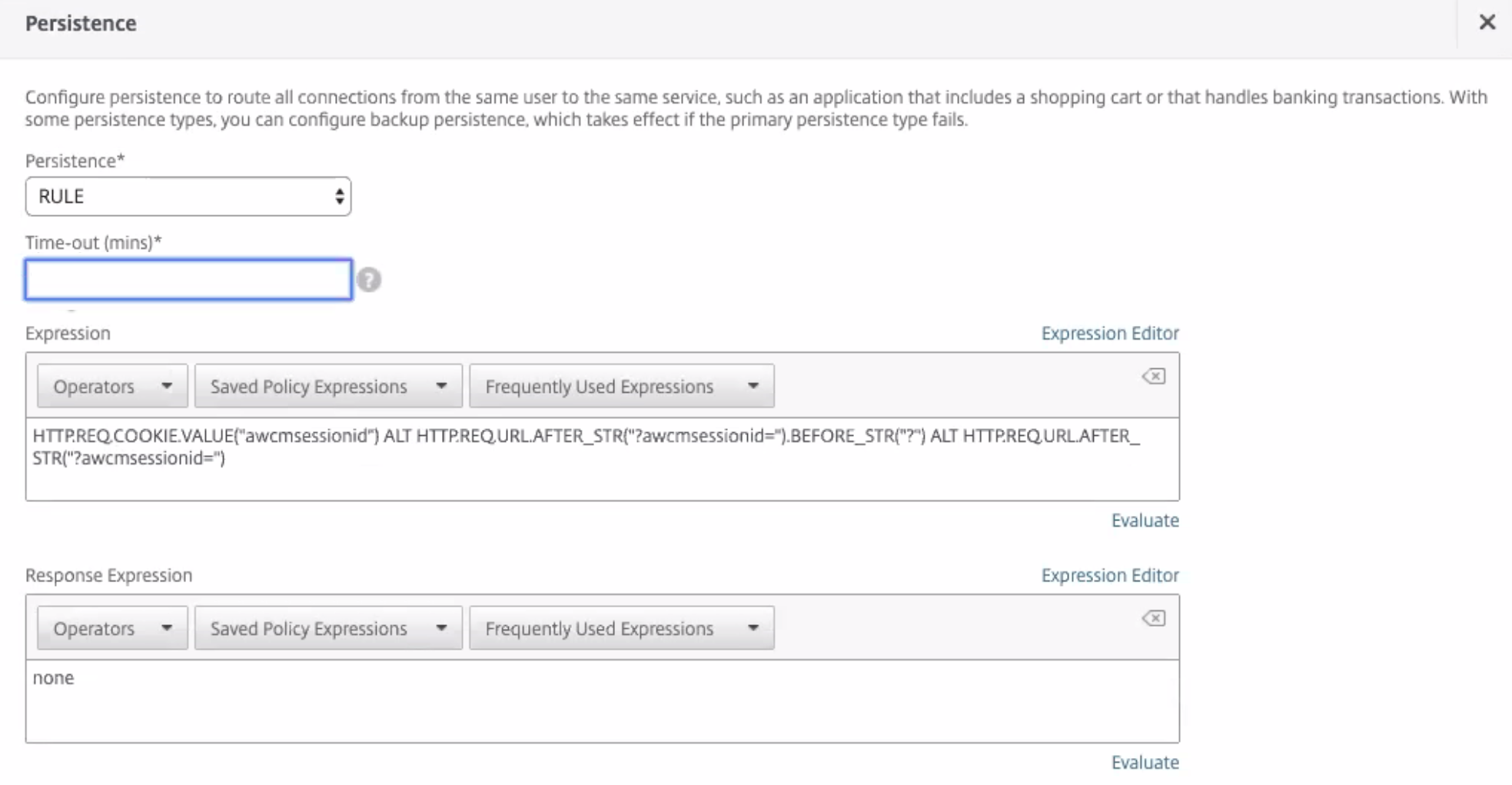 Setting up AWCM persistence rules using F5 and Netscaler (2960904)