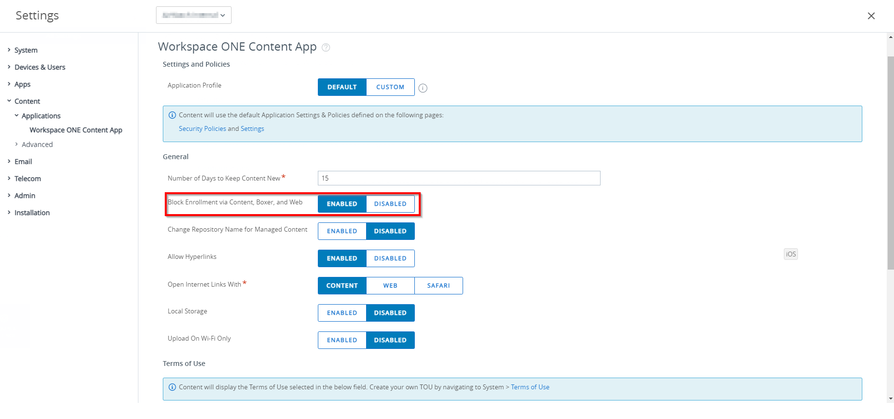 Configure Workspace ONE Boxer for Standalone Enrollment (50122027)