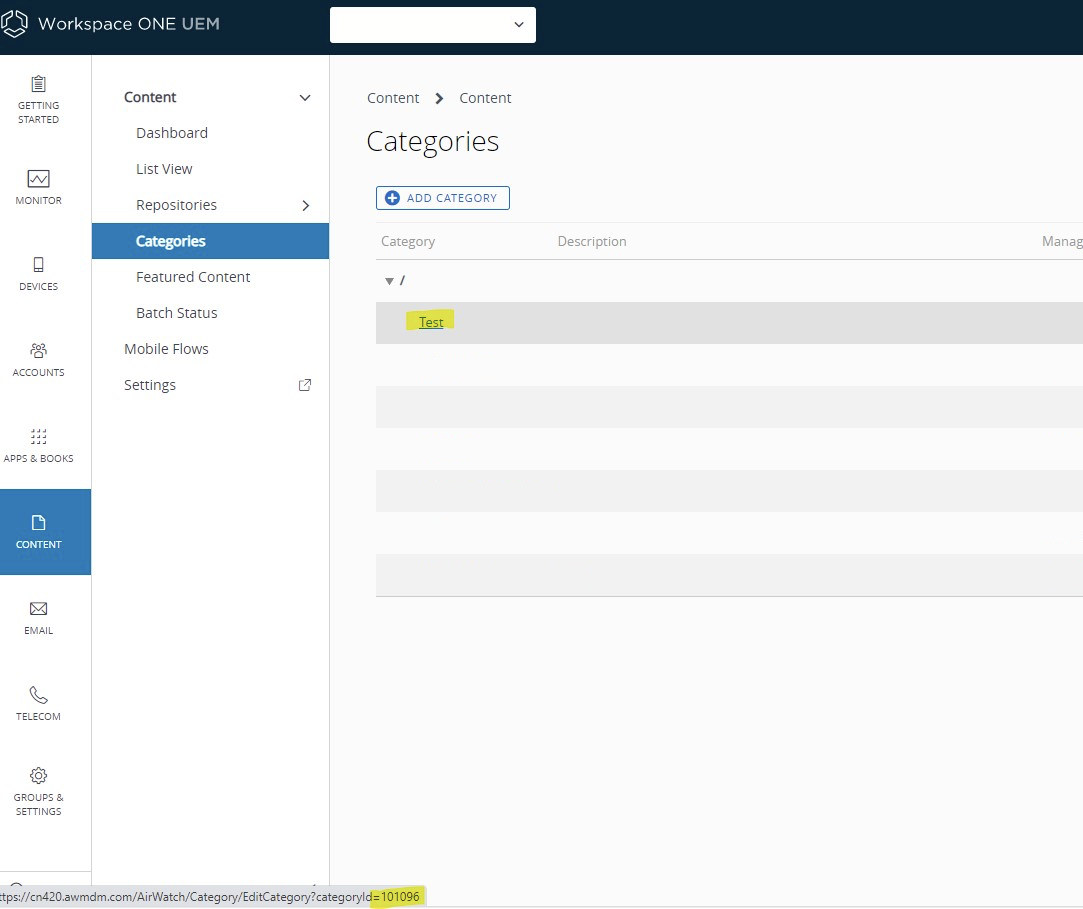 Custom URL for Workspace ONE Content (50122137)