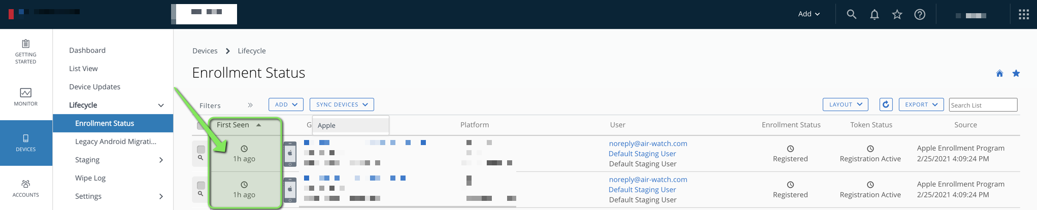 Apple ADE/DEP devices not syncing from Apple Business Manager with WS1 ...