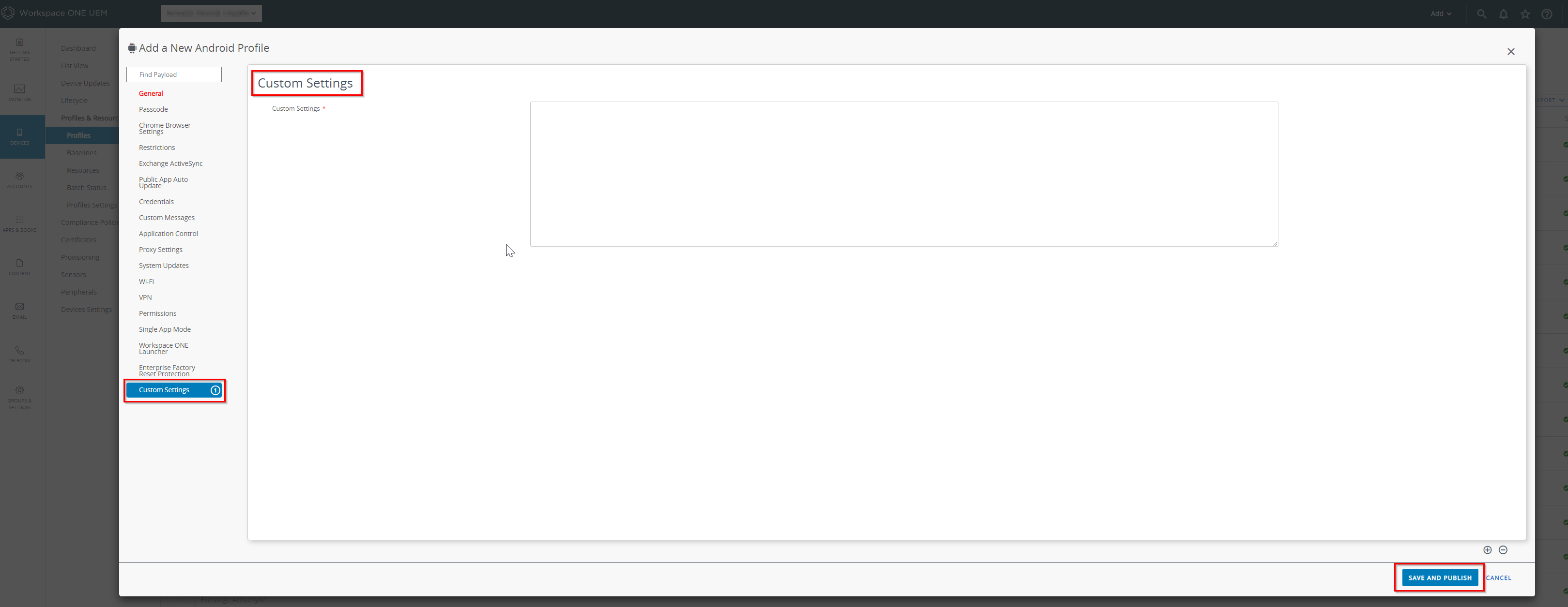 Add exceptions for Android Internal and System Apps via WS1 (78590)