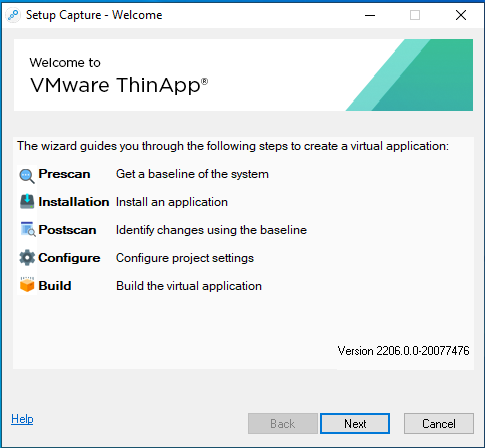 Determining the product version and build for Omnissa ThinApp (1012083)