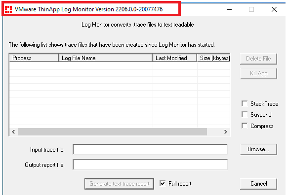 Determining the product version and build for Omnissa ThinApp (1012083)