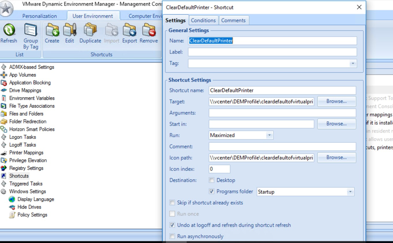 DEM Printer default / Network Mapped default printer conflicts with ...