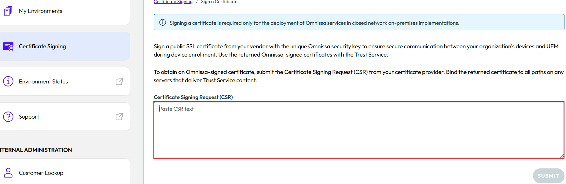 Generate Installation Token in Certificate Signing Portal (88462)