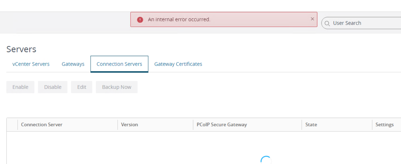 Replica Connection Servers are not populating in the Horizon Admin ...