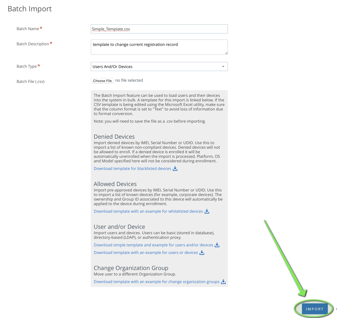 Remove stale DEP registration records from WS1 UEM Console (82725)