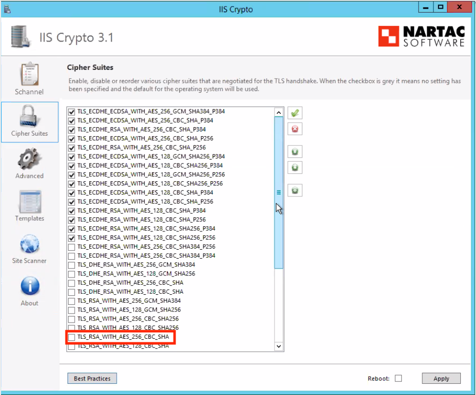 HTTP/2 - APNs Support For WS1 Windows Servers - Cipher Suites (81286)