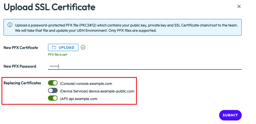 Customer Domain SSL Certificate Renewal for Workspace ONE UEM (50116922)