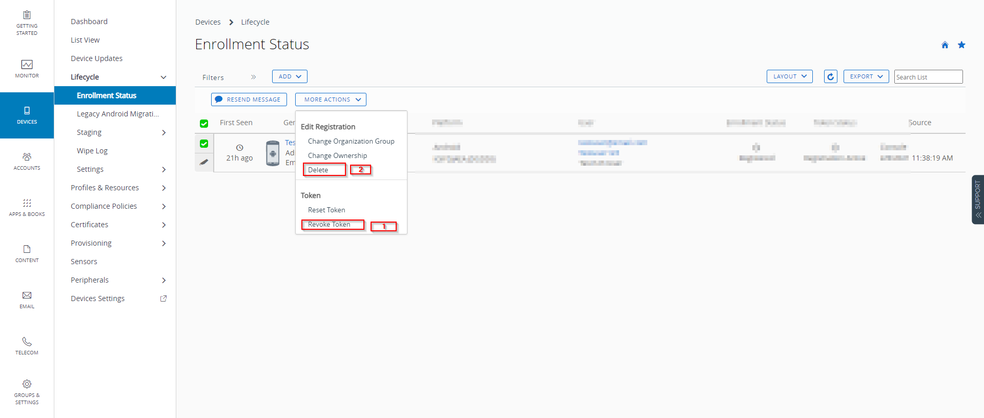 Enrollment Blocked" error during Workspace ONE enrollment (50101102)