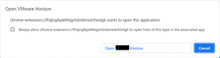 Unable to launch Omnissa Horizon URL Content Redirection Helper on Chrome/Edge (Chromium) (95237)