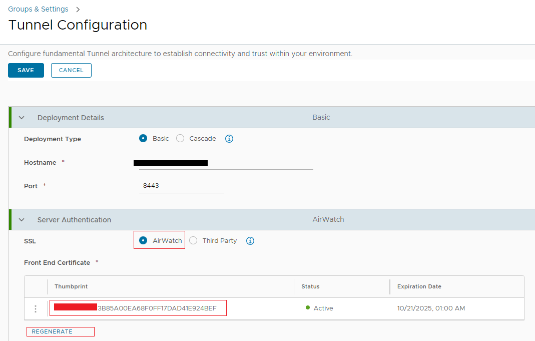Renew Tunnel Server authentication certificate (93055)