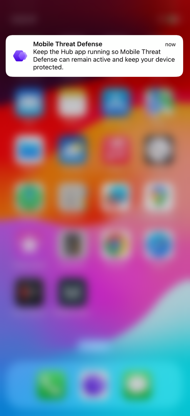 Expected Behavior of Workspace ONE Mobile Threat Defense when the Intelligent Hub Application is ...