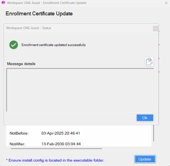 Workspace ONE Assist Enrollment Certificate Update tool (6000865)