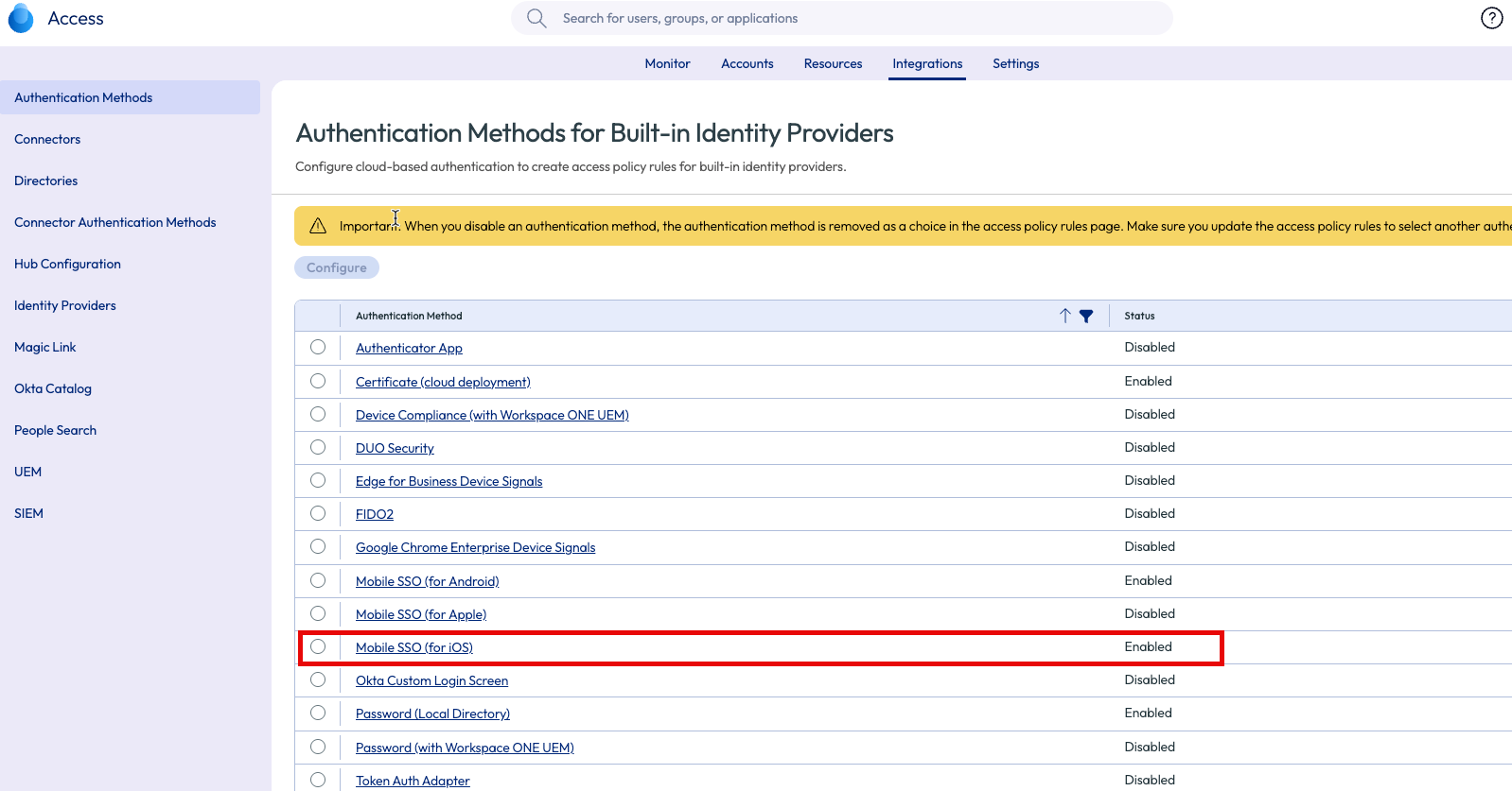 Omnissa Access / Hub Services / Omnissa Identity Service: UEM ...