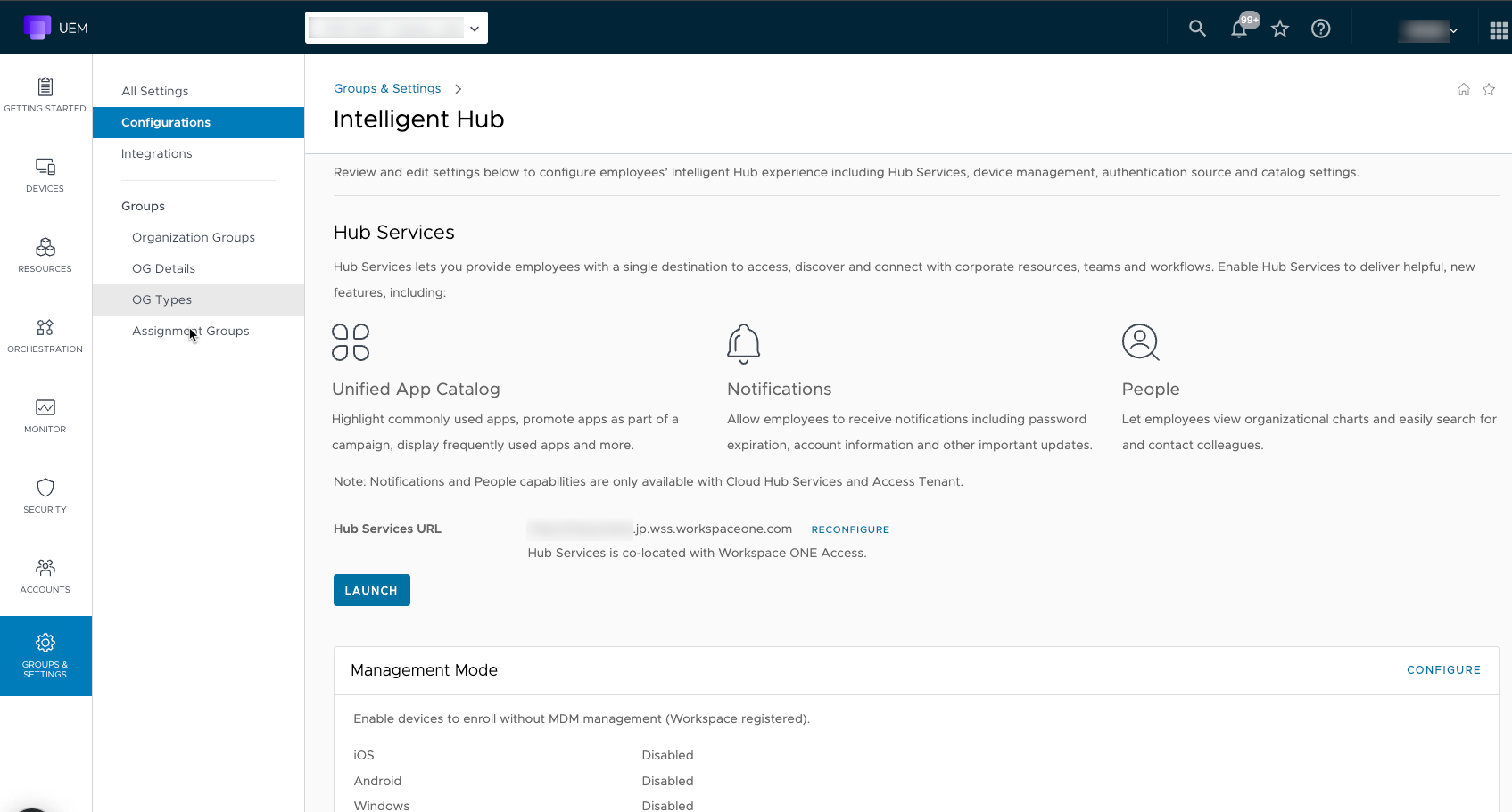 Omnissa Access / Hub Services / Omnissa Identity Service: UEM ...