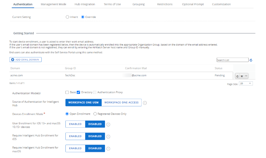 Omnissa Access / Hub Services / Omnissa Identity Service: UEM ...